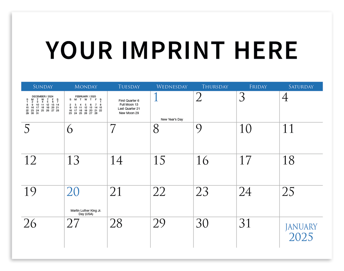 Custom 12-month Spiral Bound Appointment Calendar Custom 50 Calendars