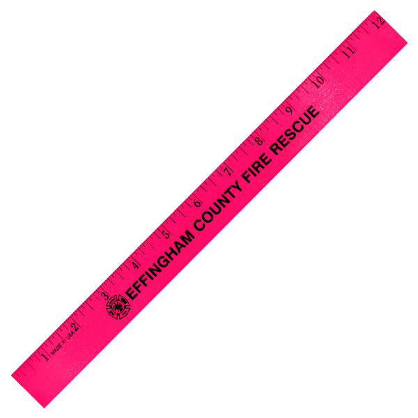 Custom 12" Fluorescent Wood Ruler English Scale Printed on 500 Rulers